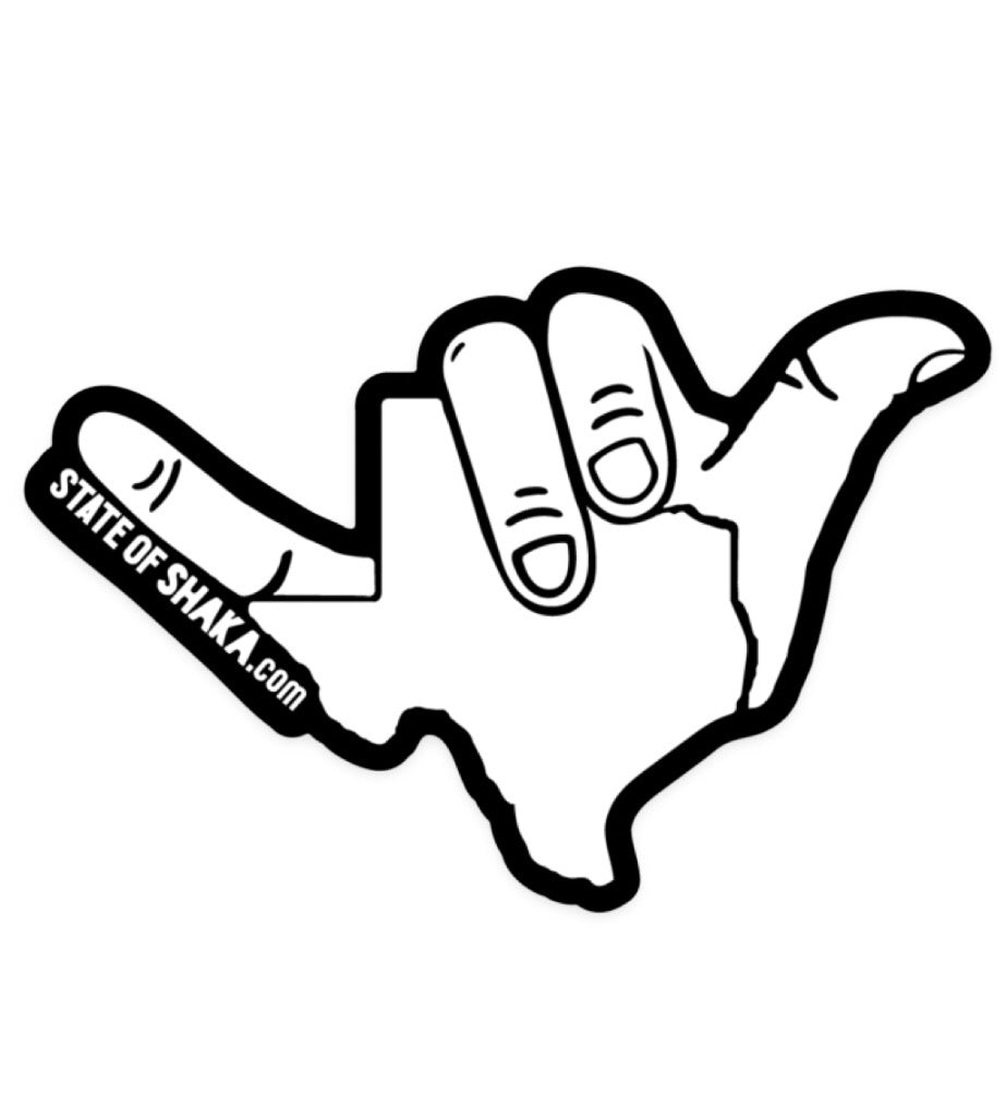 Shaka TX Sticker – State of Shaka